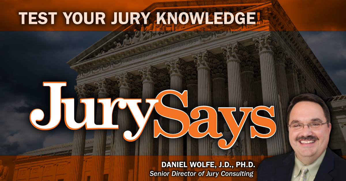 Jury Says Quiz - Test Your Jury Knowledge